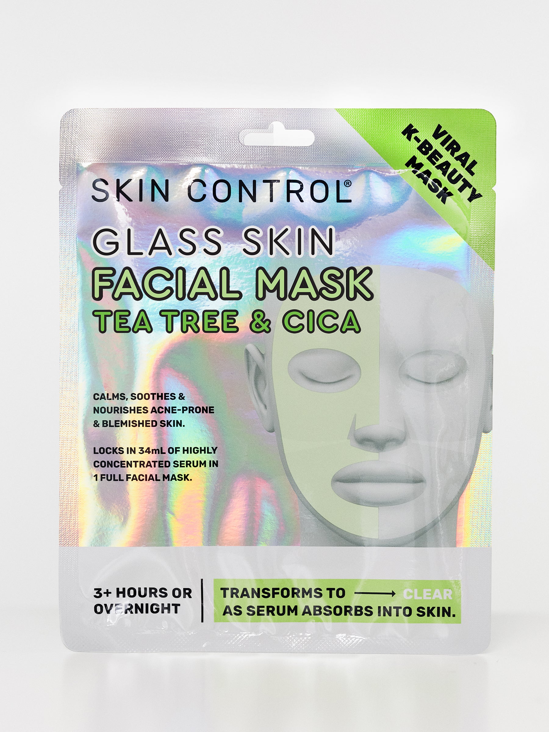 Glass Skin Facial Mask Tea Tree & Cica – Skin Control